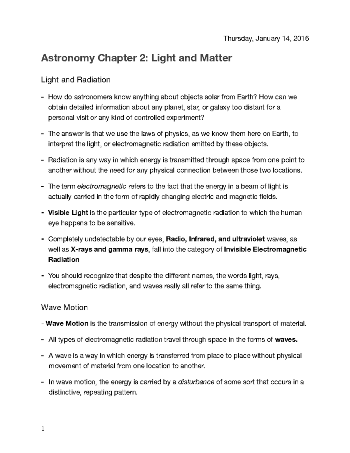 Chapter 2 Lecture Notes V2 - Thursday, January 14, 2016 Astronomy ...