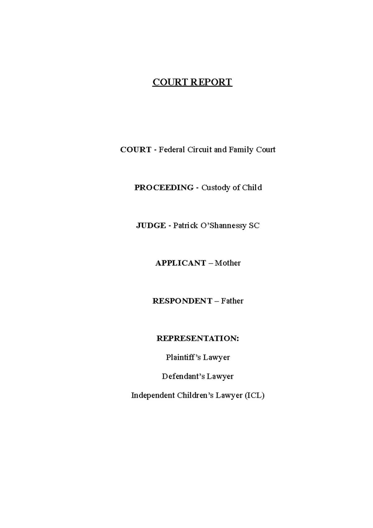 BLB3136 Court Report - COURT REPORT COURT - Federal Circuit and Family ...