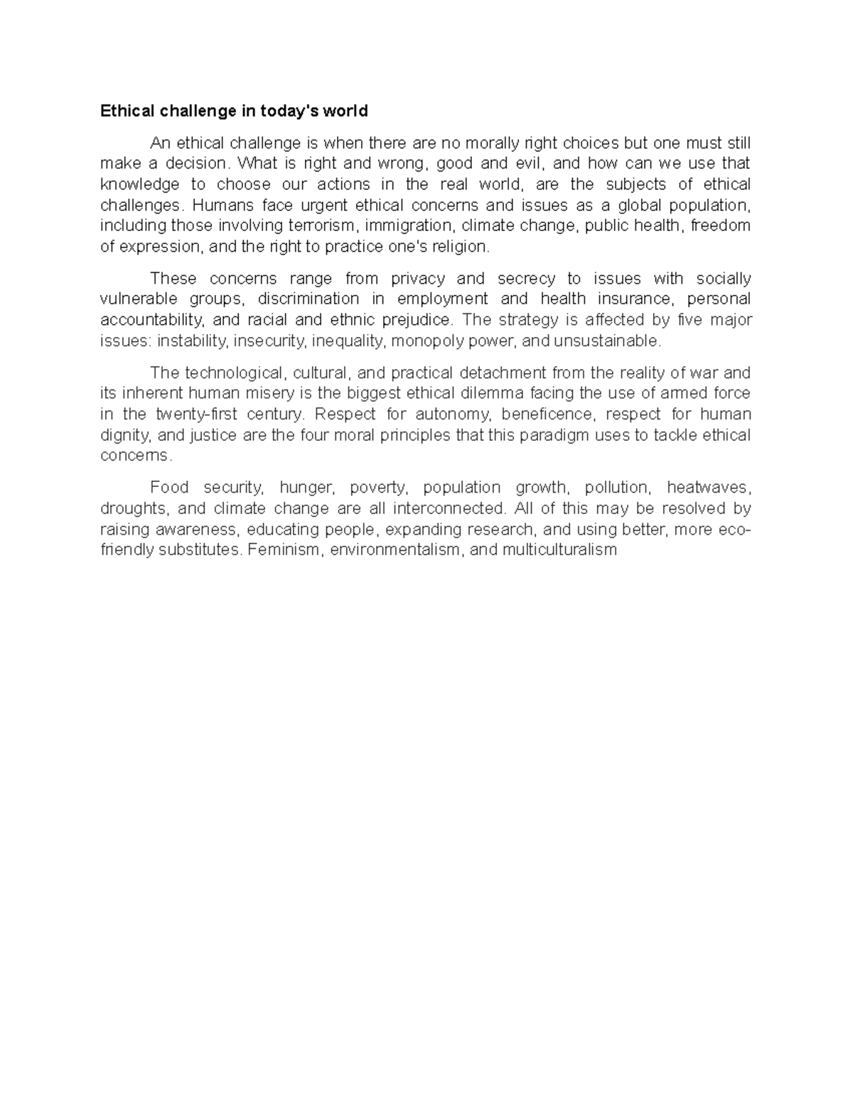 Ethical challenge in today - What is right and wrong, good and evil ...