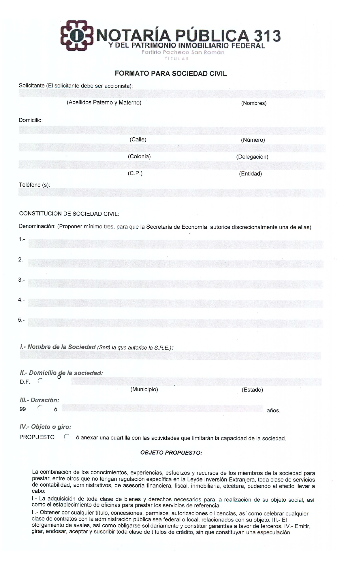 Notario - Formato para dar de alta en la notaria publica - Manejo de la ...
