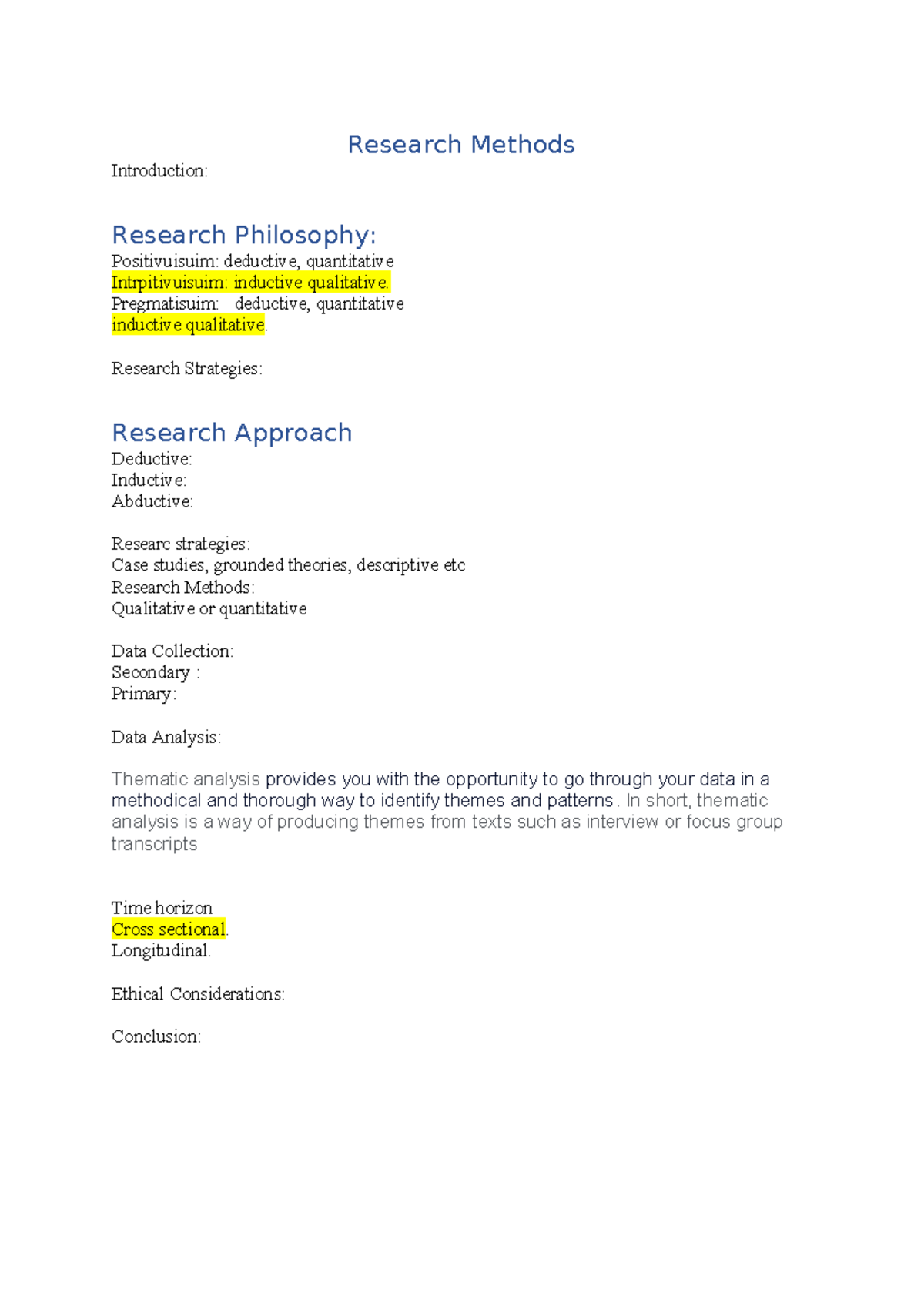 Research Methods - lectures notes - Research Methods Introduction ...