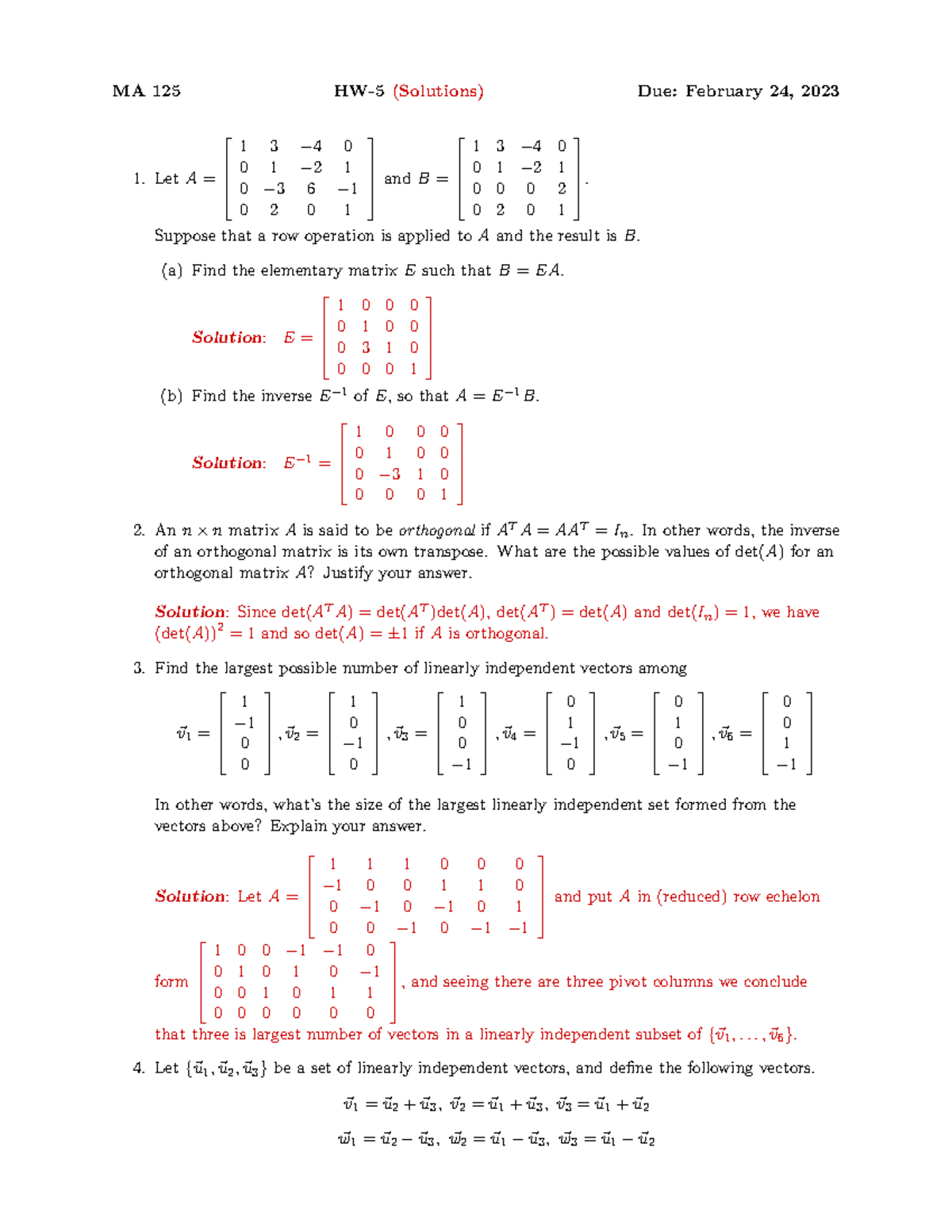 Ma125 23S1 HW5 sol - Professor: Denis Serbin - MA 125 HW-5 (Solutions ...