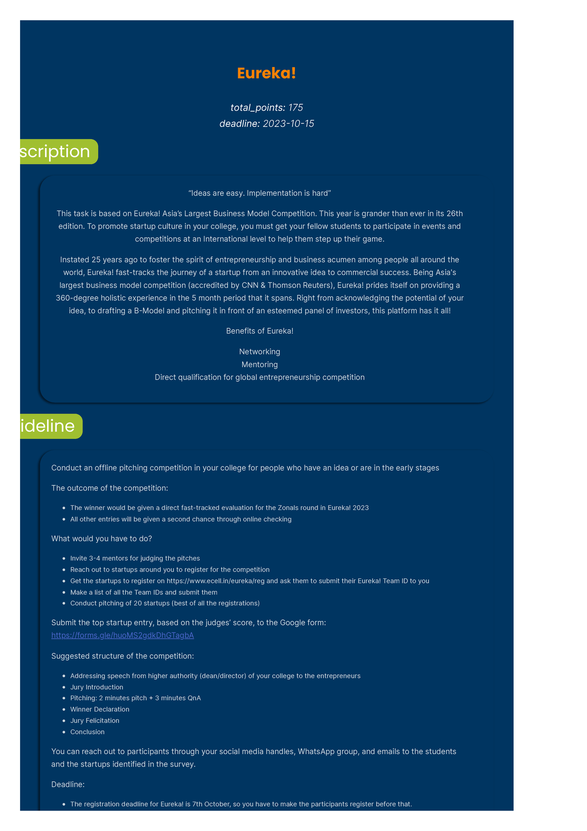 Stage-2 (task-2) - Good morning - Eureka! total_points: 175 deadline ...