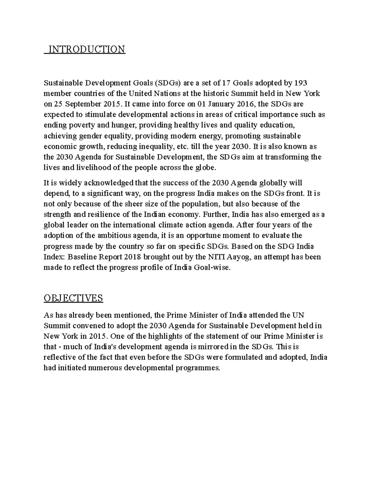 EVS - INTRODUCTION Sustainable Development Goals (SDGs) are a set of 17 Goals adopted by 193 ...