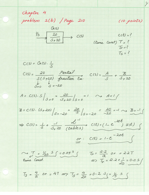 Ee420 linearity and steady-state errorscheatsheet - Linearity Summarize ...