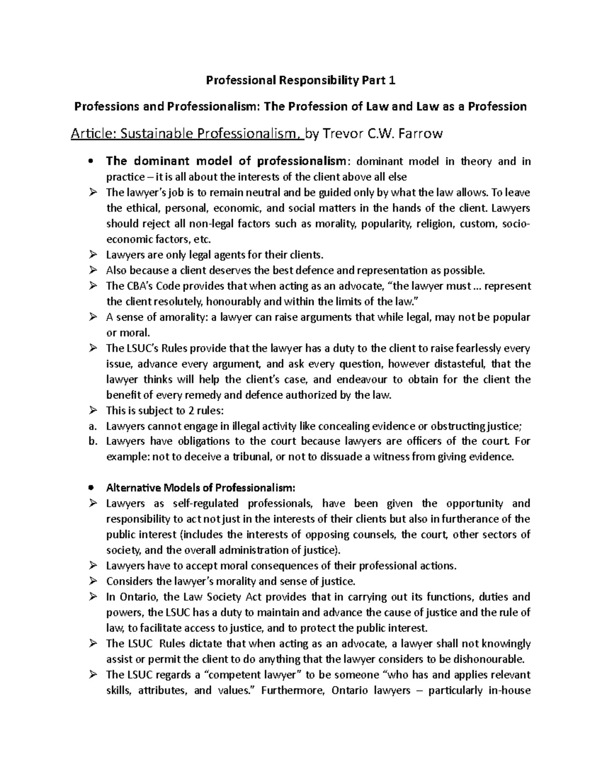 Professional Responsibility Week 1 Articles - Professional ...