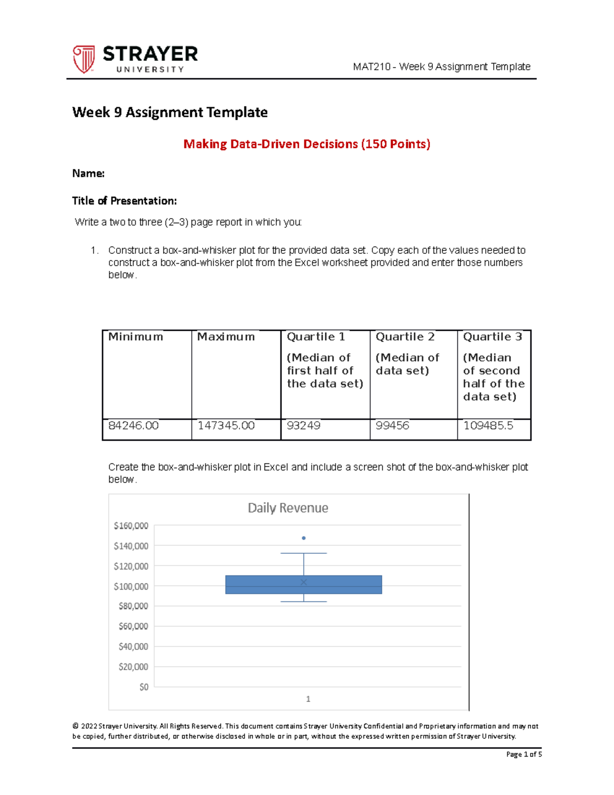Jennifer Hall MAT210 Week 9 Assignment Template 2 - Week 9 Assignment ...