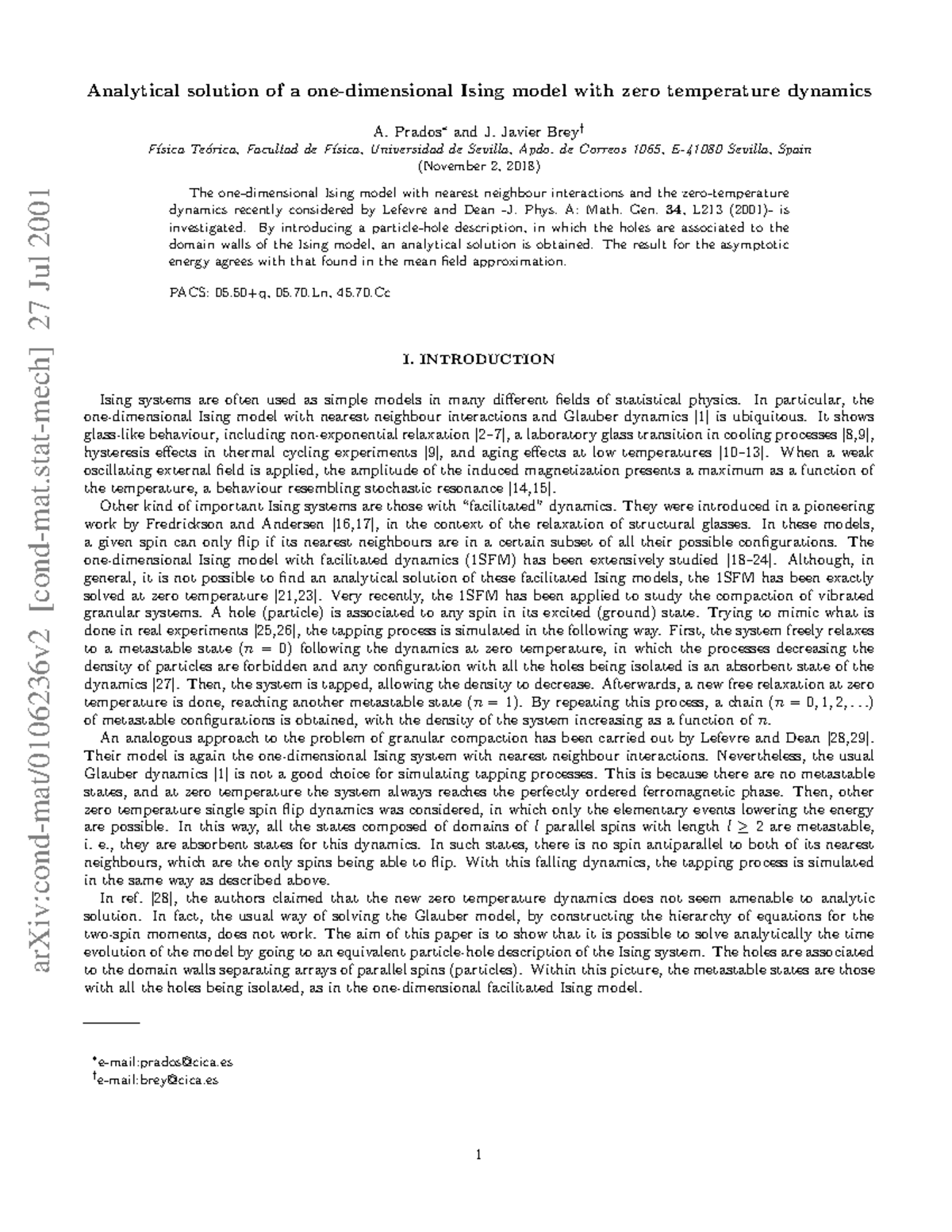 0106236 - Cours - arXiv:cond-mat/0106236v2 [cond-mat-mech] 27 Jul 2001 ...