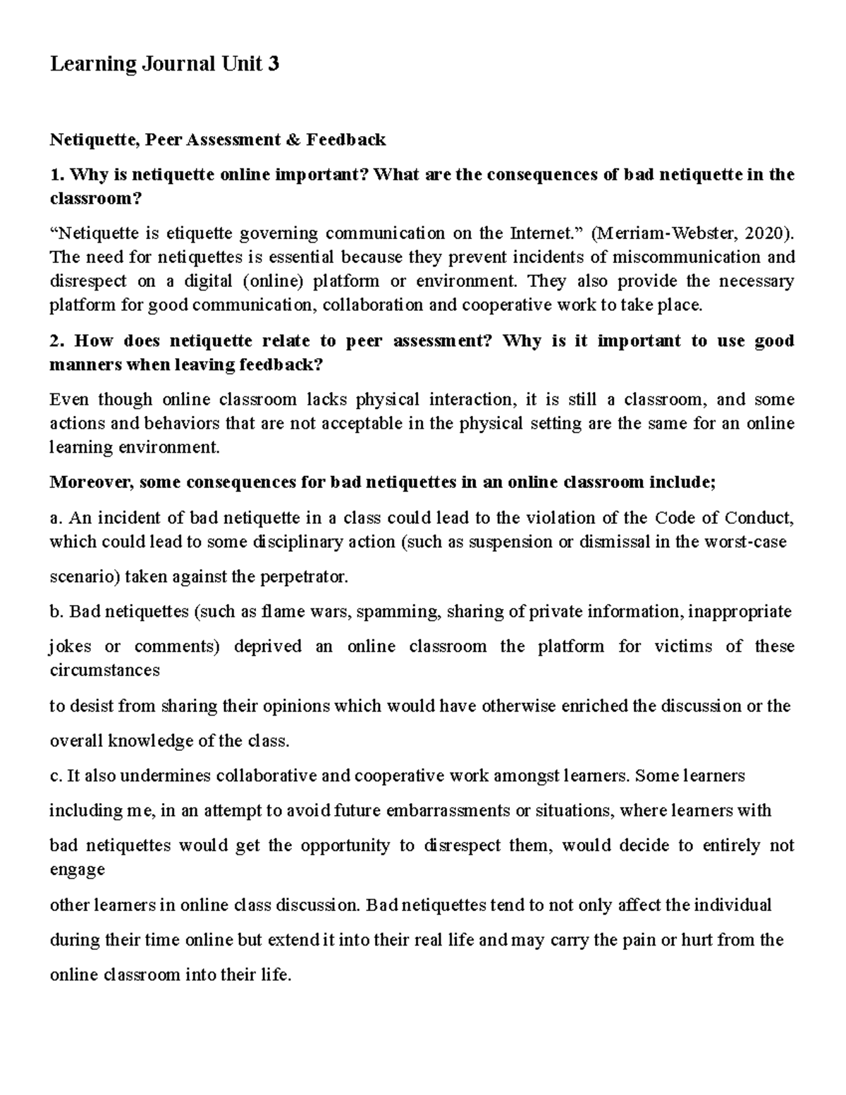 Learning Journal Unit 3 UNIV 1001 - Learning Journal Unit 3 ...