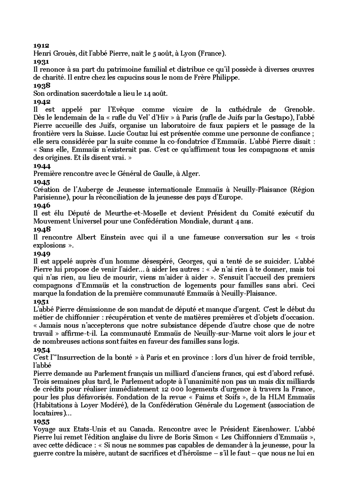 Abbeè pierre storie dell'abate Pierres in francese - 1912 Henri Grouès ...