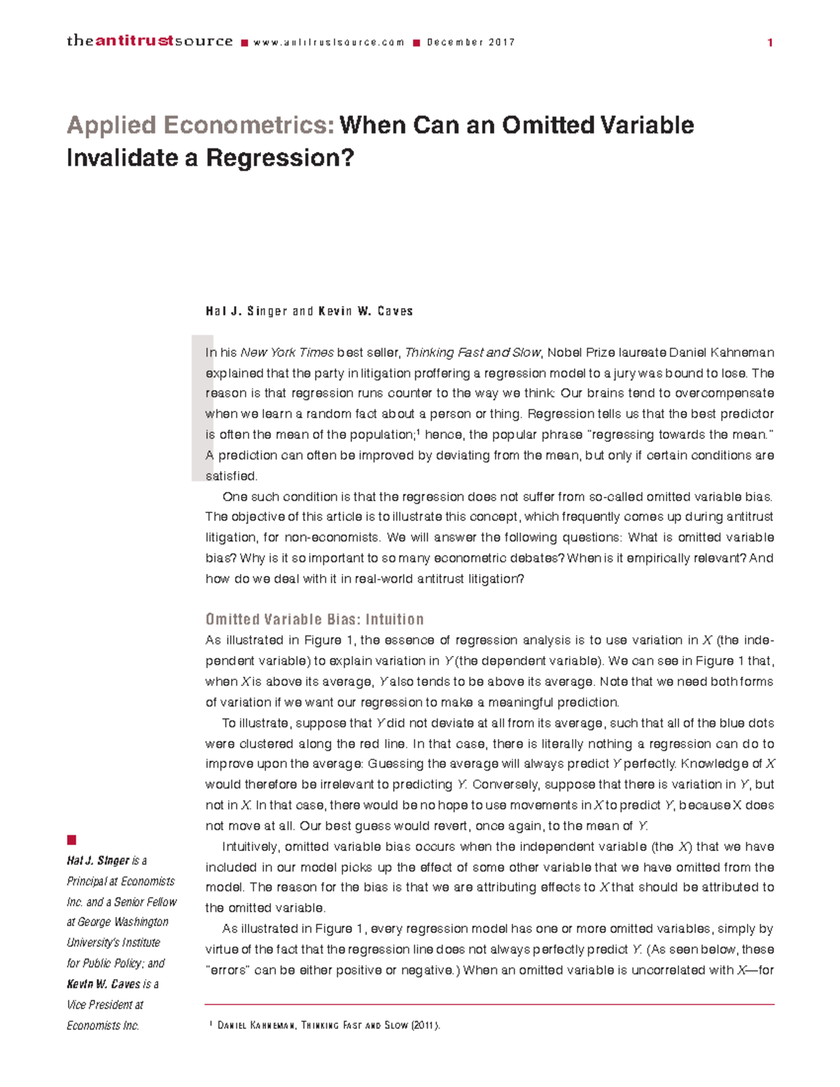 Omitted Variable - random stuff dont bother looking - Hal J. Singer is ...