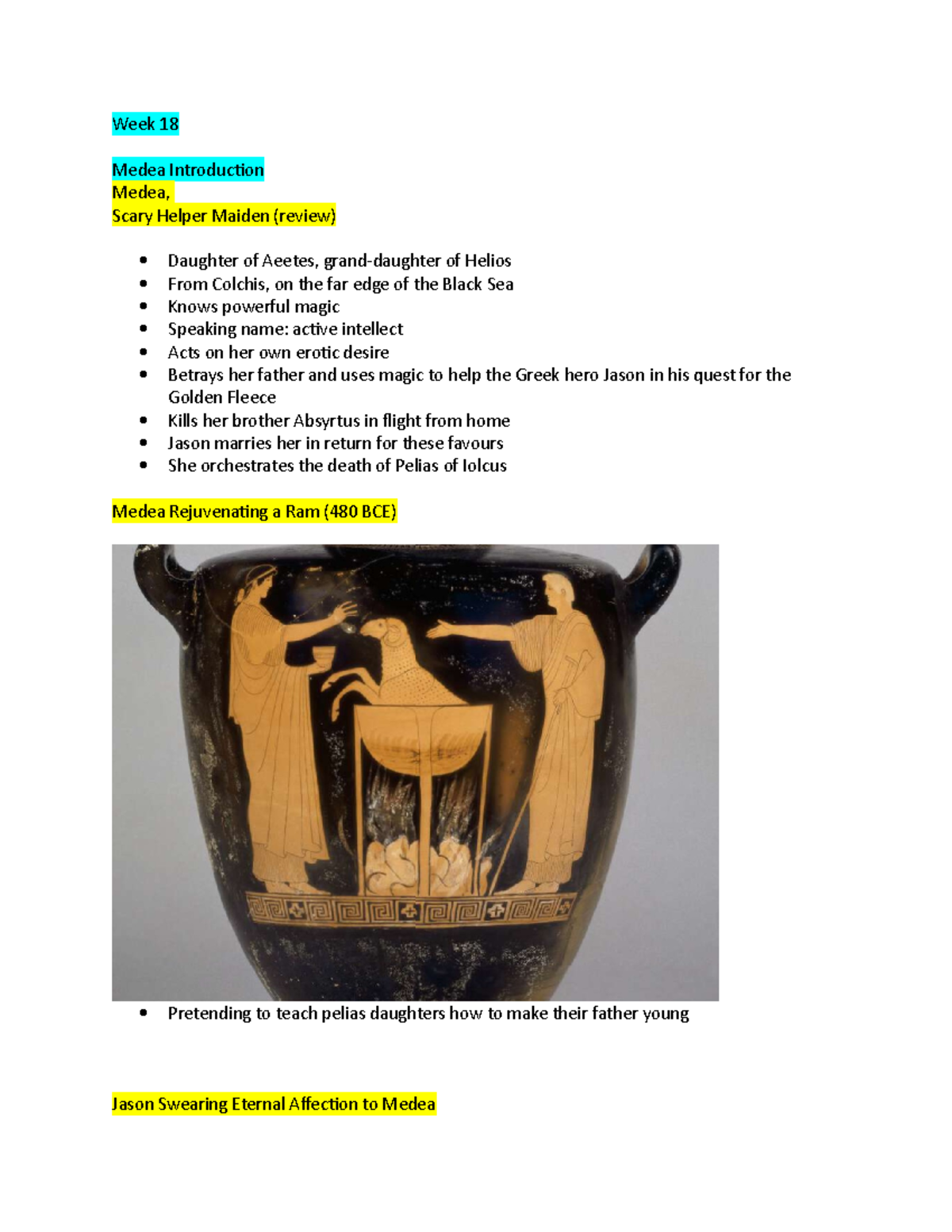 Medea Introduction and Plot Summary - Studocu