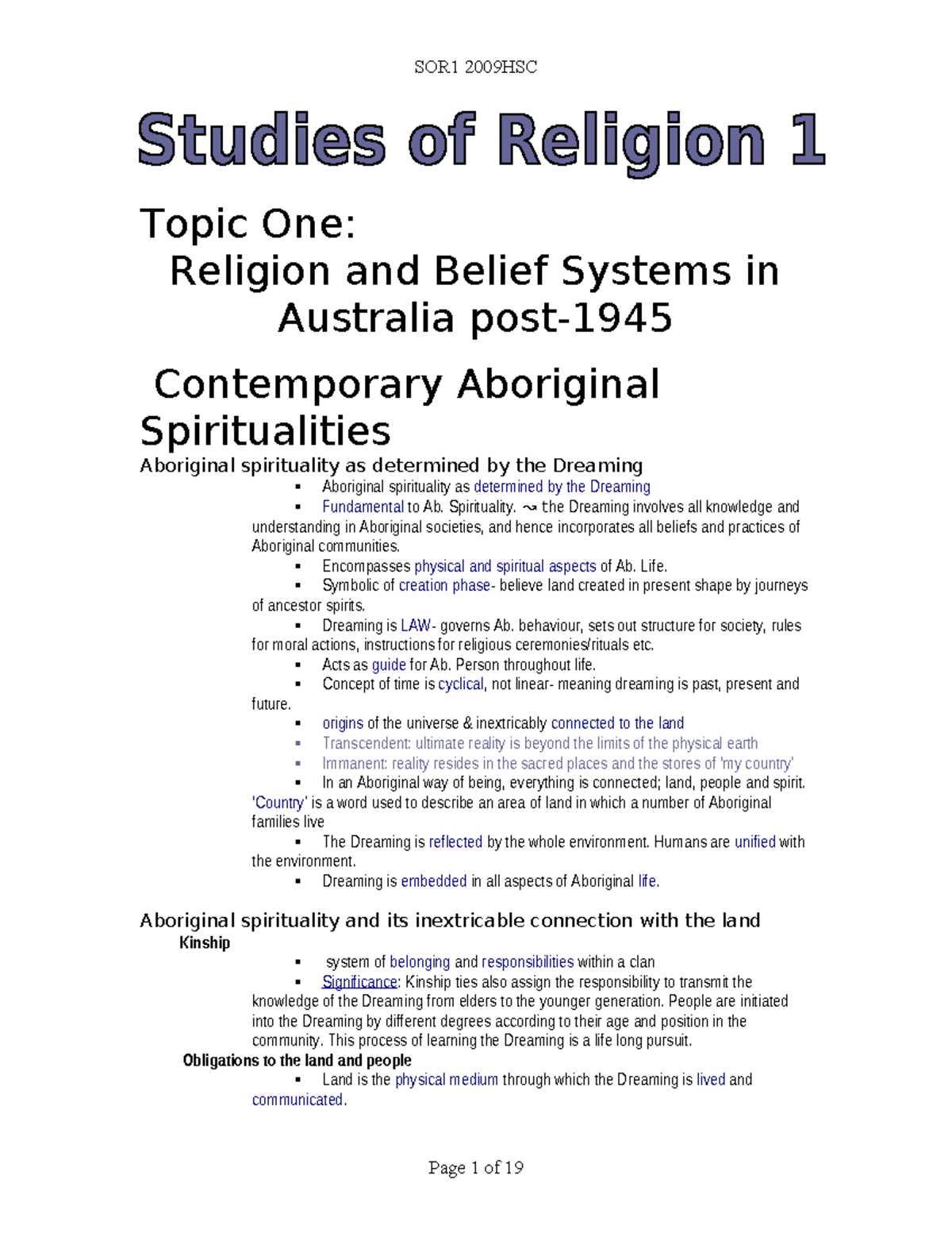 Studies of Religion Resources - Assessment Task - Religion and Belief ...