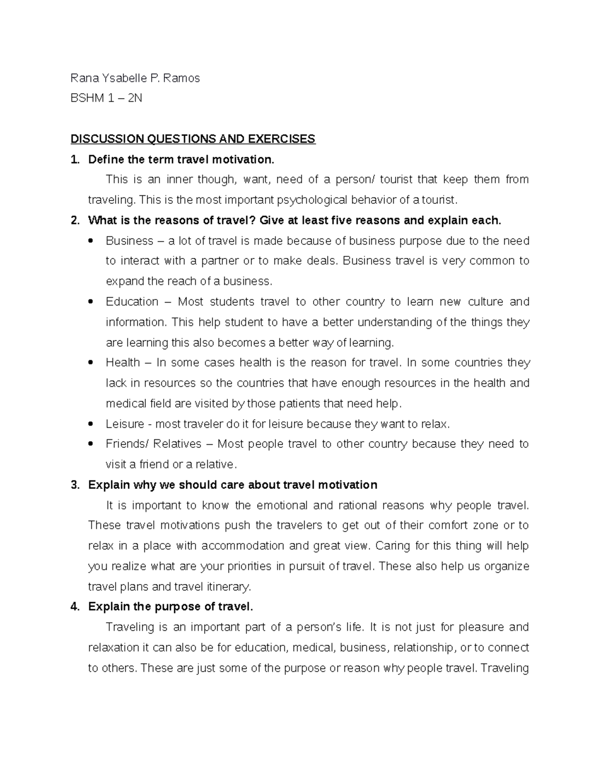 Macro BSHM SEC 2N Exercise NO - Rana Ysabelle P. Ramos BSHM 1 – 2N ...