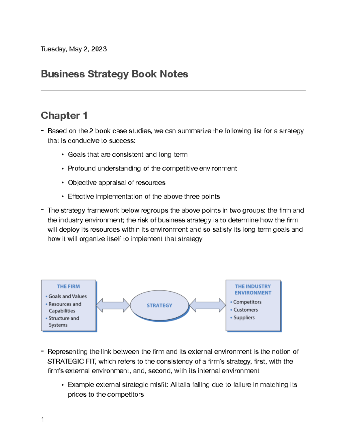 Business Strategy Book Notes - Tuesday, May 2, 2023 Business Strategy ...