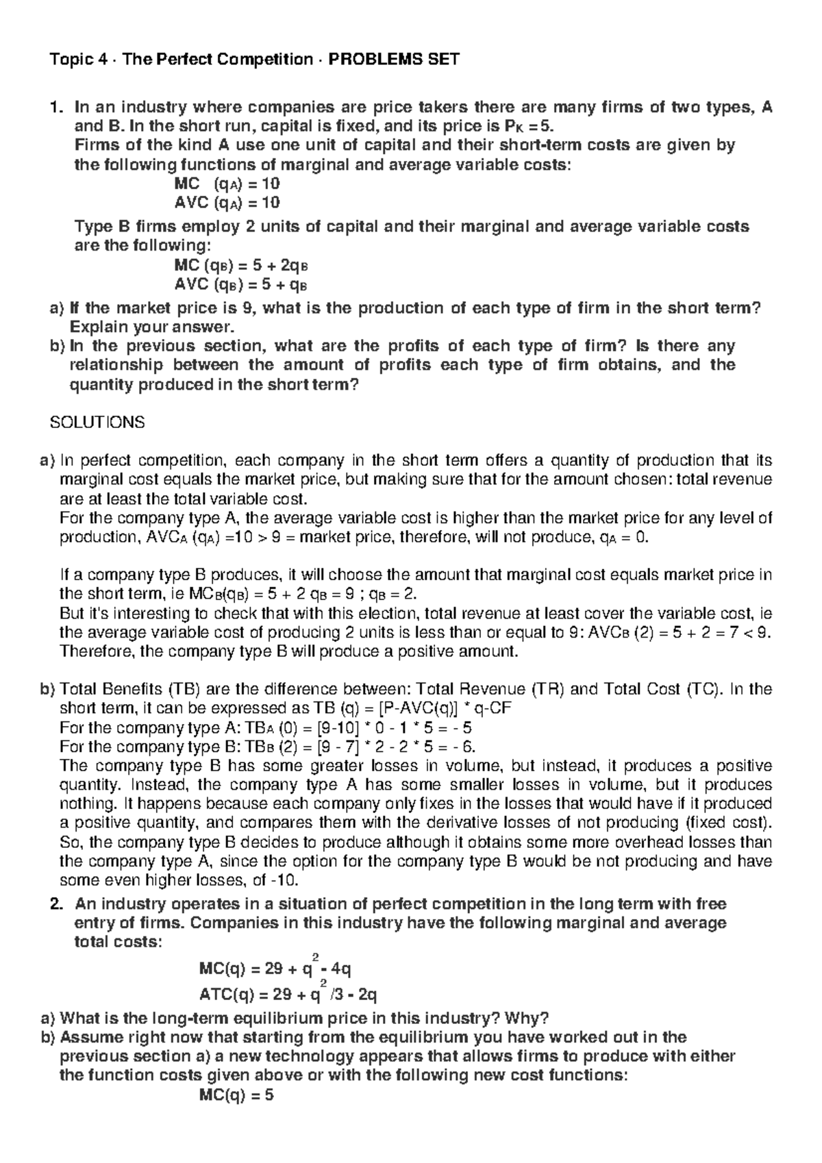 Topic 4 Problems SET - Exs de classe - Topic 4 · The Perfect ...
