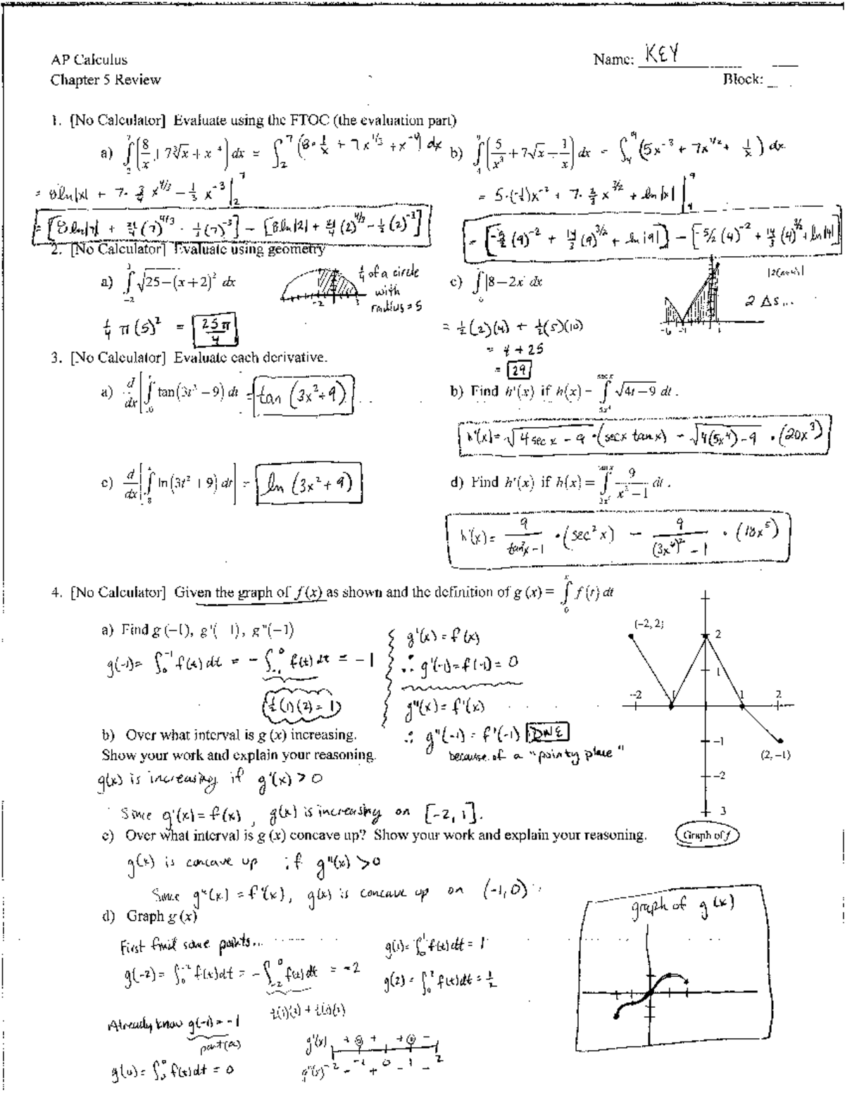 Calc - Chapter 5 Review Solutions - Studocu