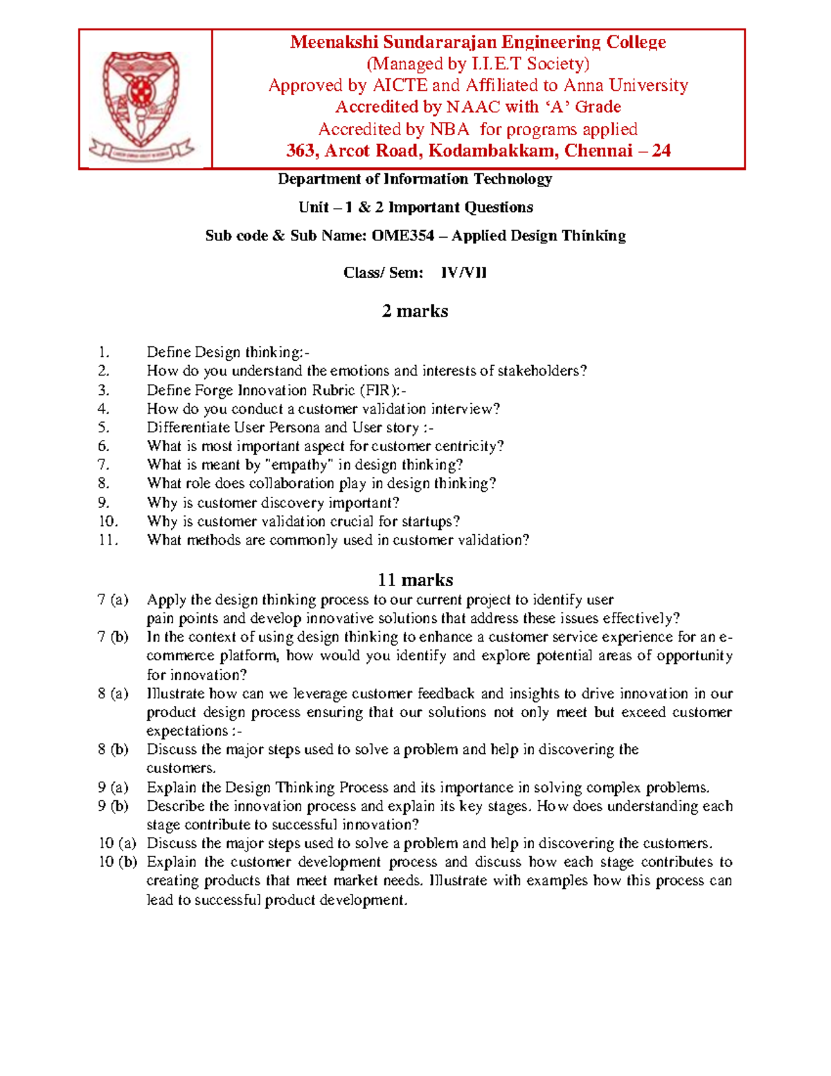 ADT Unit 1 & 2 Imp Qns - This is unit 1,2 important questions of applied design thinking of ...