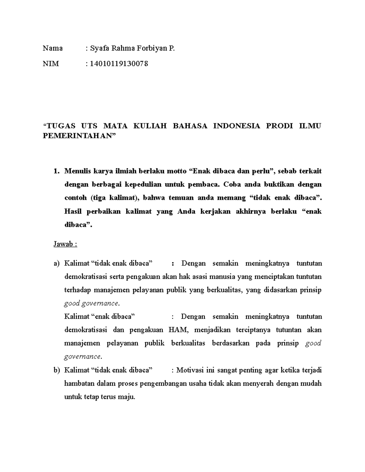 Perencanaan Kota di Daerah Urban selama Pandemi - Nama : Syafa Rahma ...