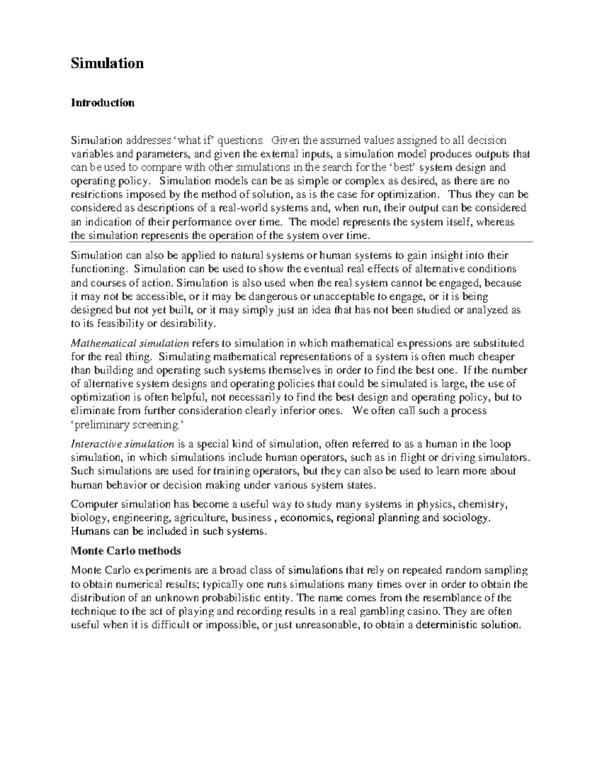 Ch 15-Simulation - Notes from PADM 5320 taught by Professor Daniel ...