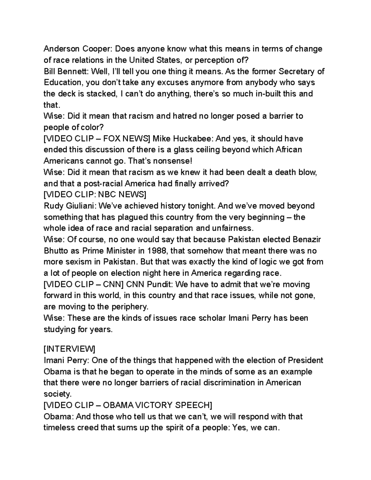 Wgs 8 - Lecture notes for wgs fall 2019 - Anderson Cooper: Does anyone ...