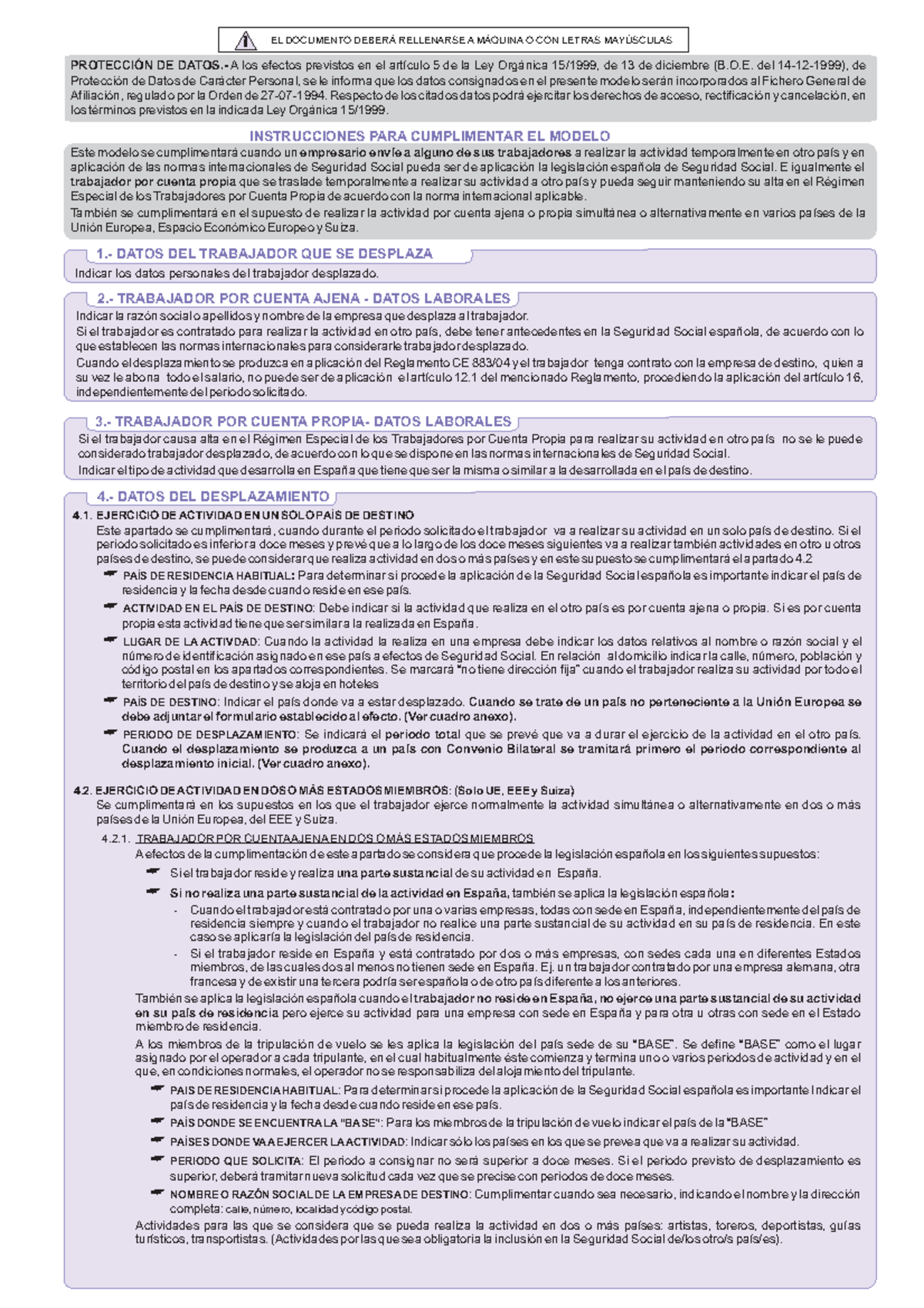 modelo 300 trabajadores desplazados - INSTRUCCIONES PARA CUMPLIMENTAR ...