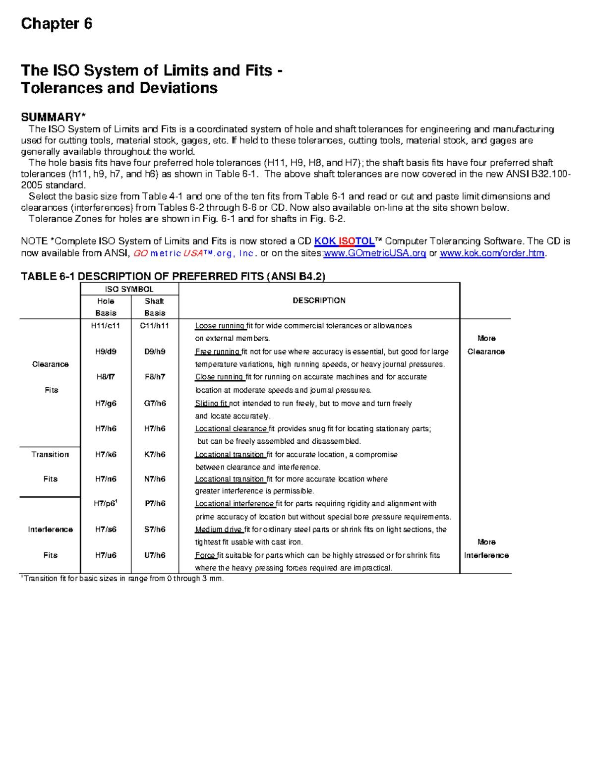 Hole shaft tolerance chart - Chapter 6 The ISO System of Limits and ...