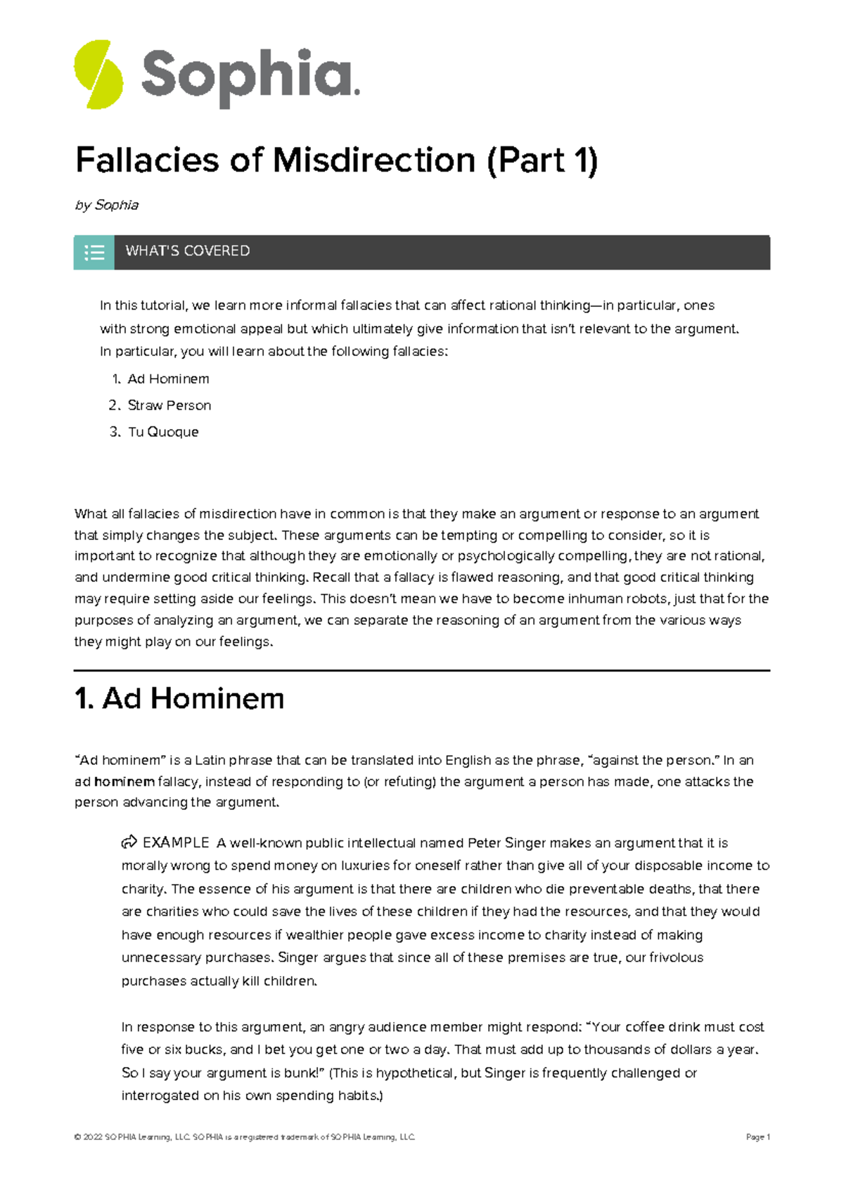 Unit 1 - 11 - Fallacies-of-misdirection-part-1 - Fallacies of ...
