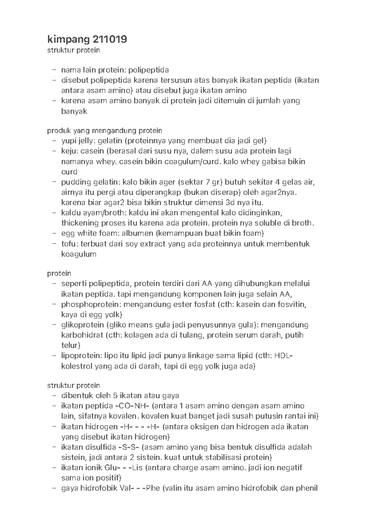 Protein - – – – – – – – – – – – – – – – – – – kimpang 211019 struktur ...