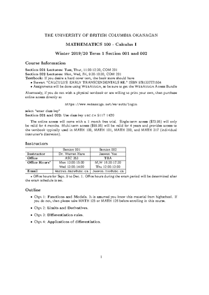 Solutions MATH 100 Midterm 2 Review 2024-25 - MATH 100 Midterm 2 Review Package – Solutions UBC ...