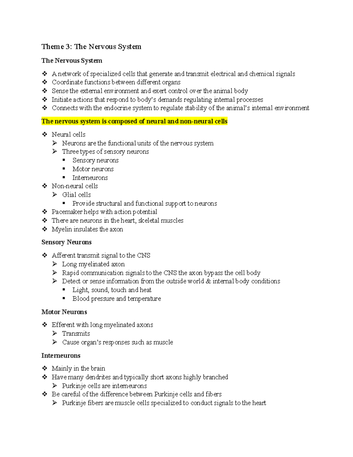 Theme 3: Nervous system - Theme 3: The Nervous System The Nervous ...