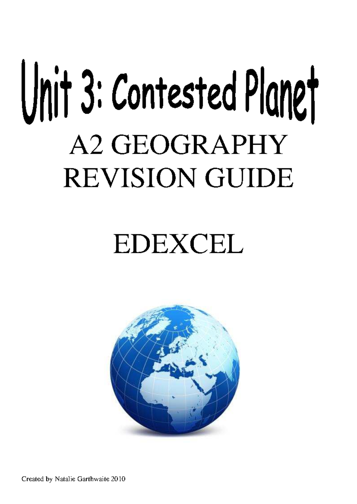 A2 Geography Revision Guide Edexcel - A2 GEOGRAPHY REVISION GUIDE ...