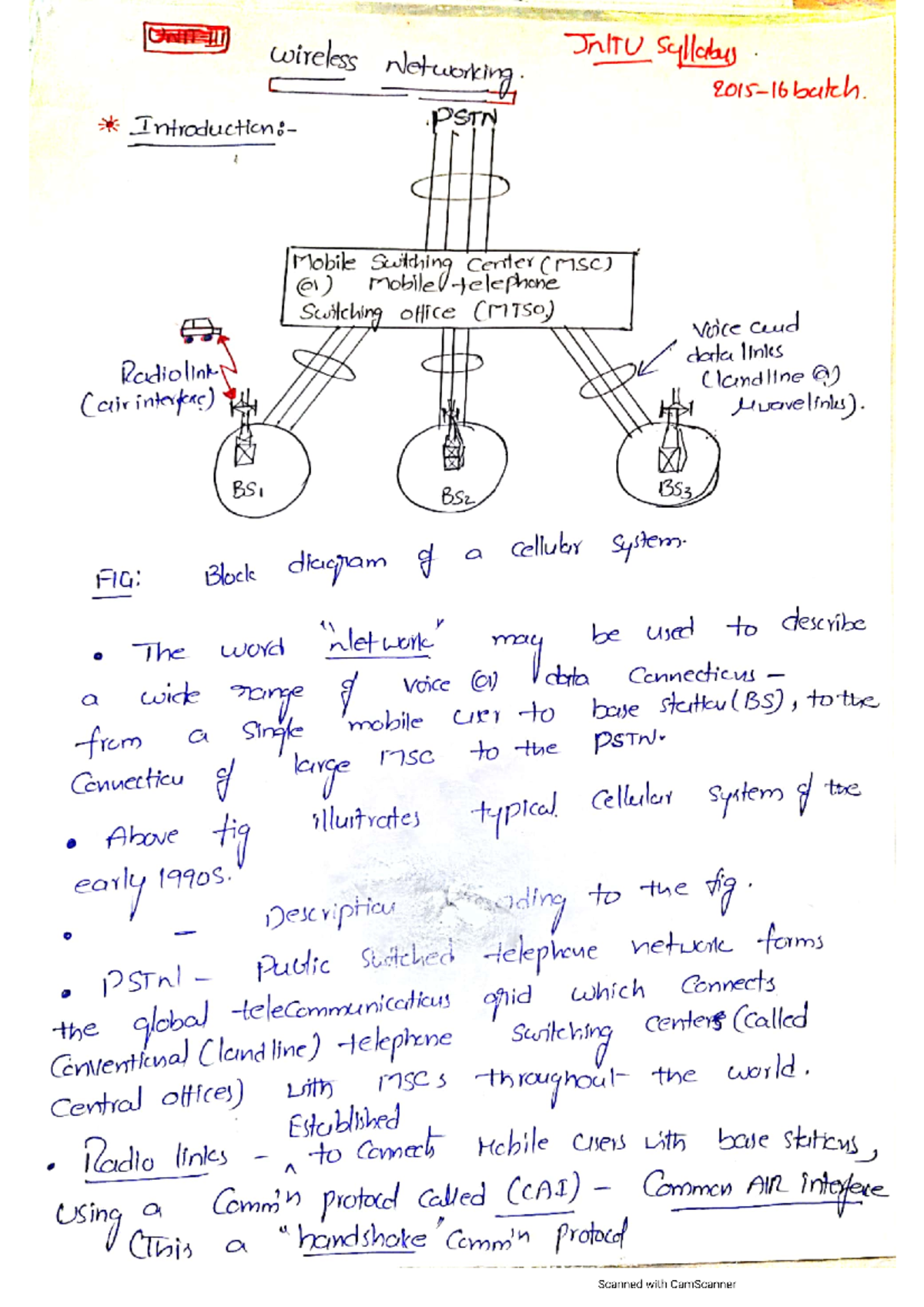UNIT1 notes - Cellular fundamentals - Wireless Communications And ...
