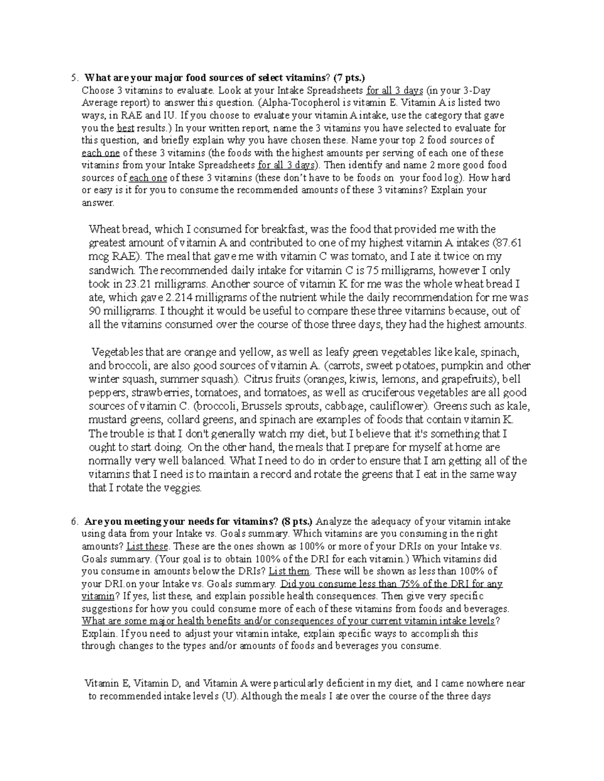 DAP 5-12 - This was part of our diet analysis project where we analyzed ...