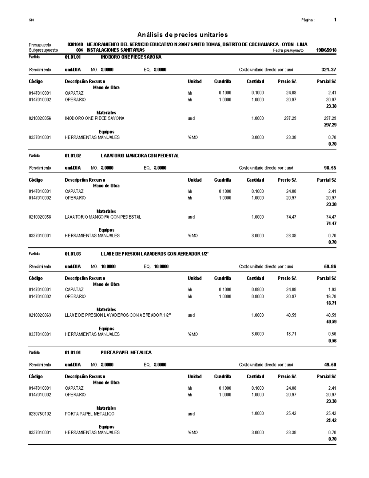 AU IISS - AUISS - 0301040 Presupuesto MEJORAMIENTO DEL SERVICIO ...