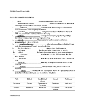 CSD Exam 1 study guide - CSD 115 EXAM 1 STUDY GUIDE Label the parts of ...