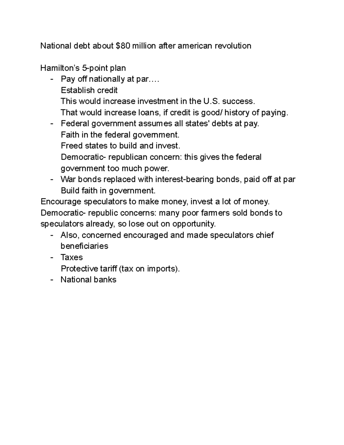 History of the US- national debt - National debt about $80 million ...