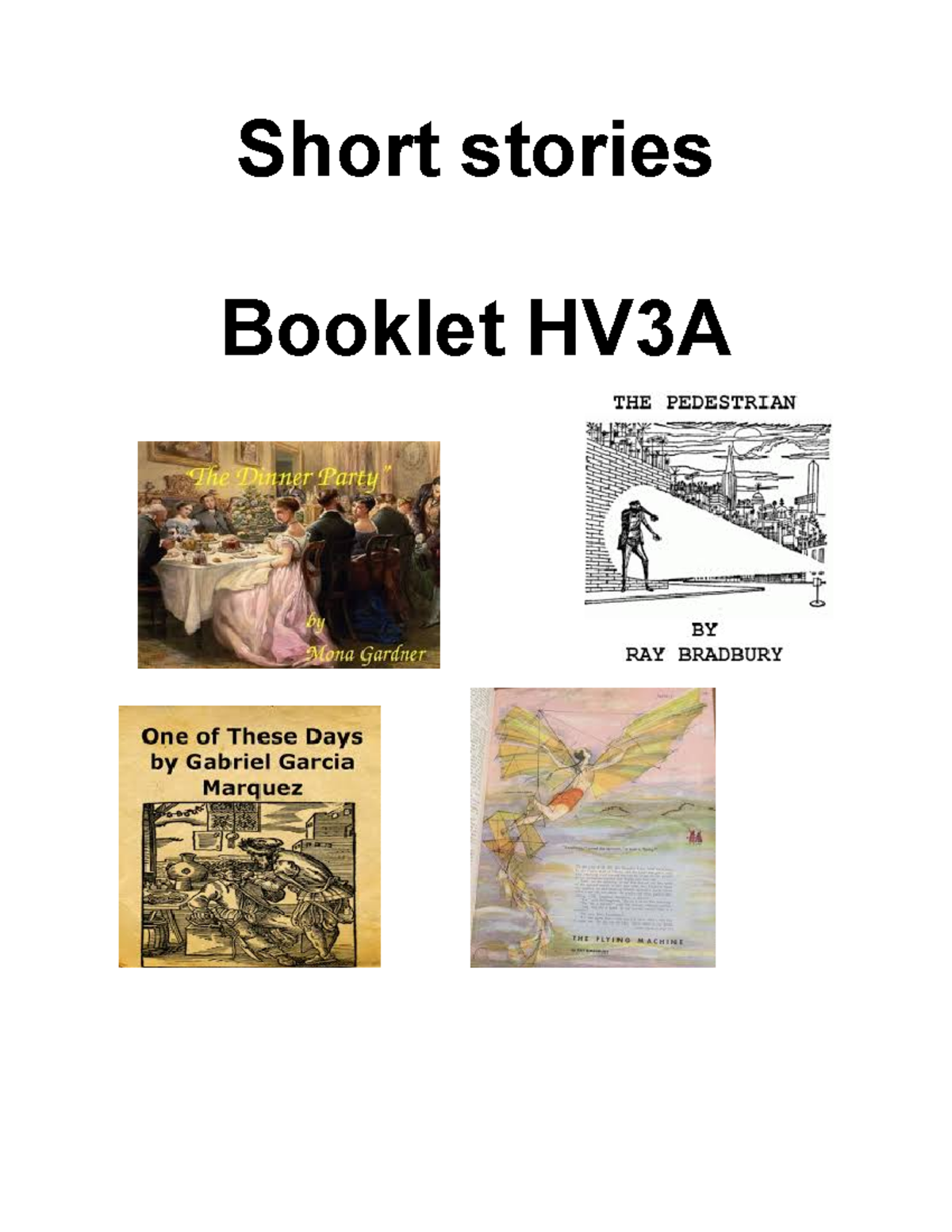 Short stories booklet HV3A - Short stories Booklet HV3A Table of ...
