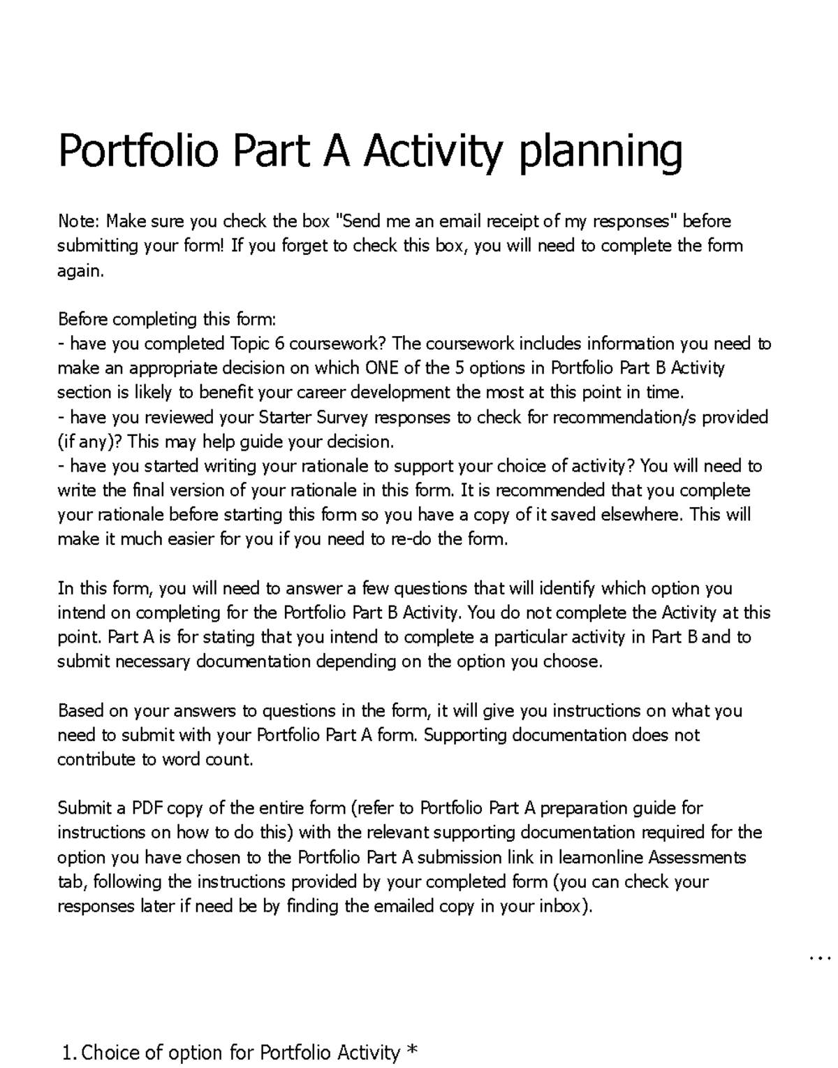 Portfolio Part A Activity planning (KS) - Portfolio Part A Activity ...