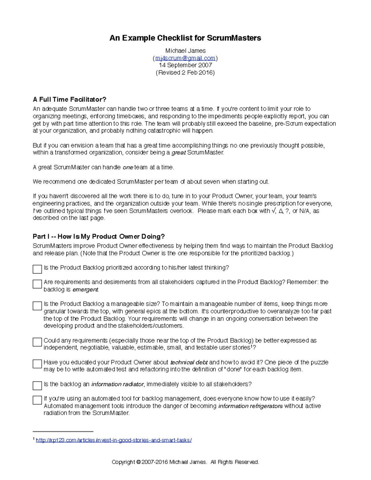 Scrum Master Checklist 12 unbranded details - An Example Checklist for ...
