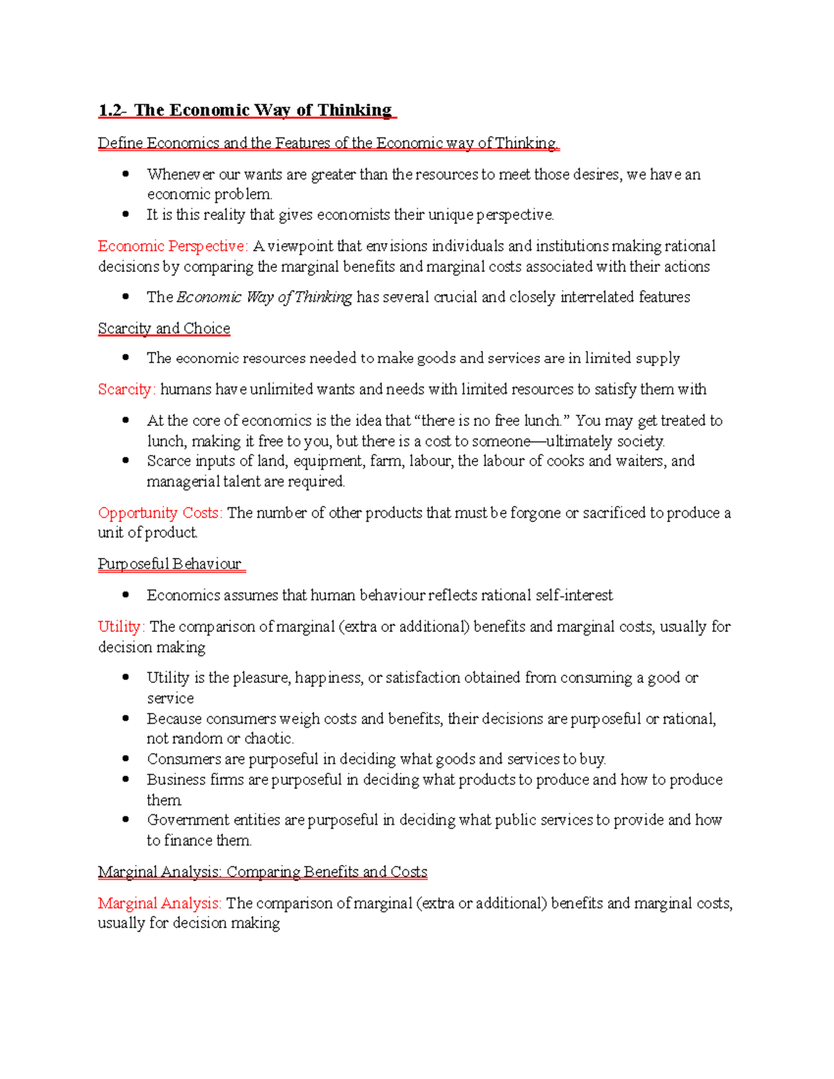 1.2- The Economic Way of Thinking - 1- The Economic Way of Thinking ...