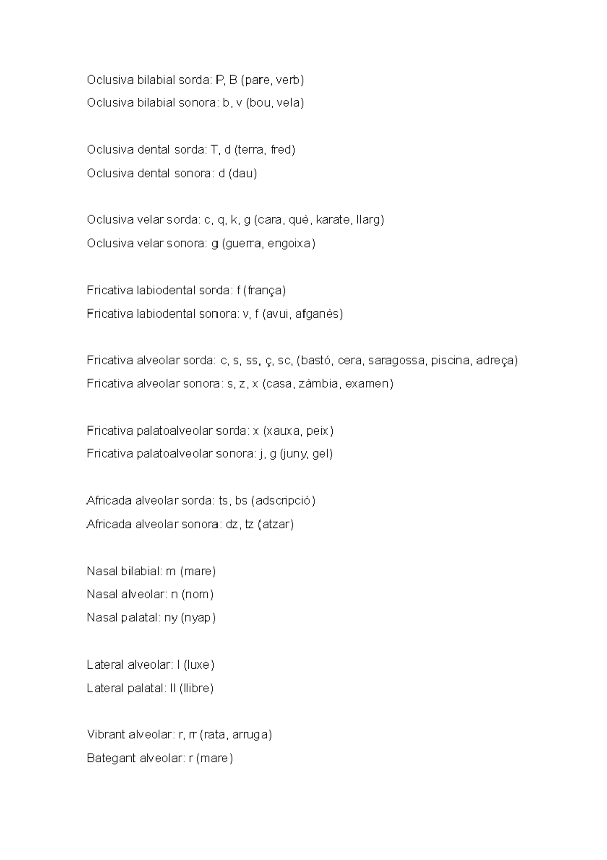 Sons consonàntics - Oclusiva bilabial sorda: P, B (pare, verb) Oclusiva ...