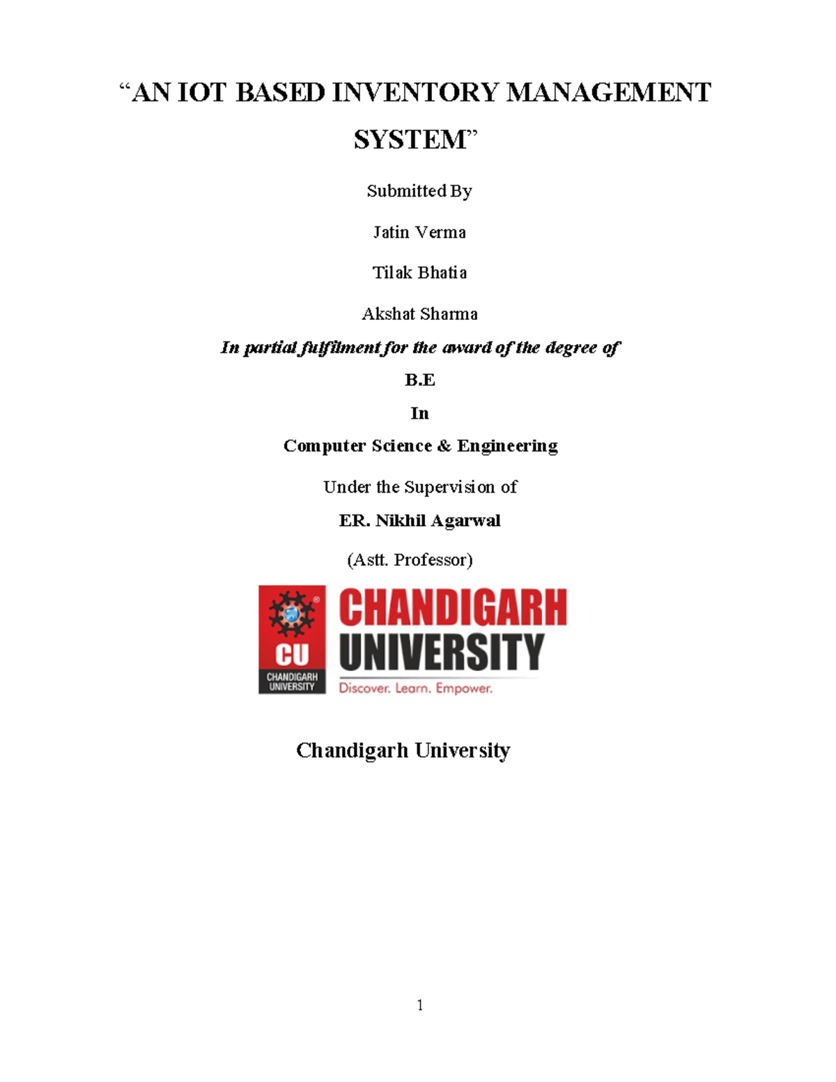 An iot based inventory management system - “AN IOT BASED INVENTORY ...