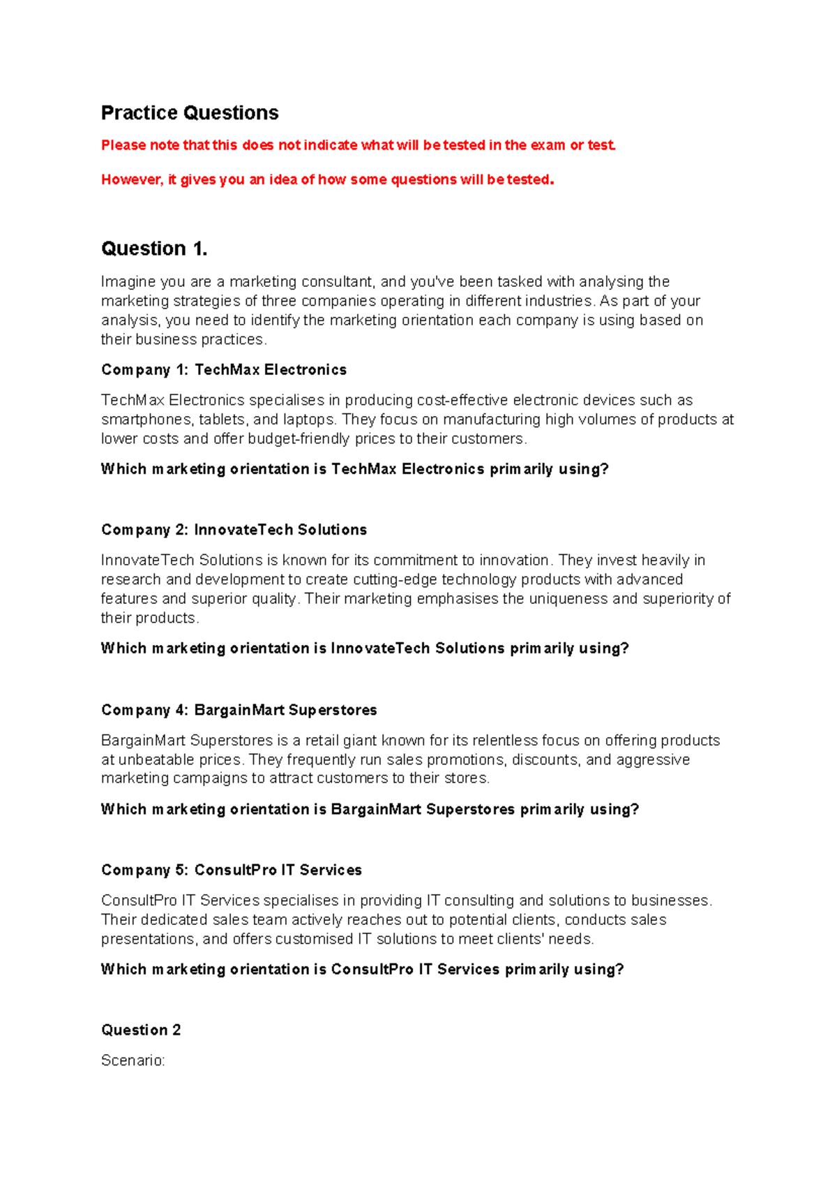 Practice+Questions - Additional study material - Practice Questions ...