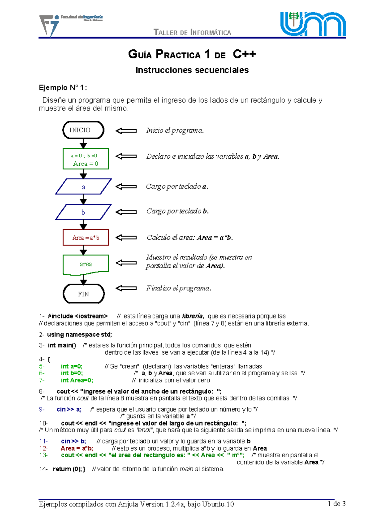 2010 Guia practica 1 - TALLER DE PRACTICA 1 DE Instrucciones ...