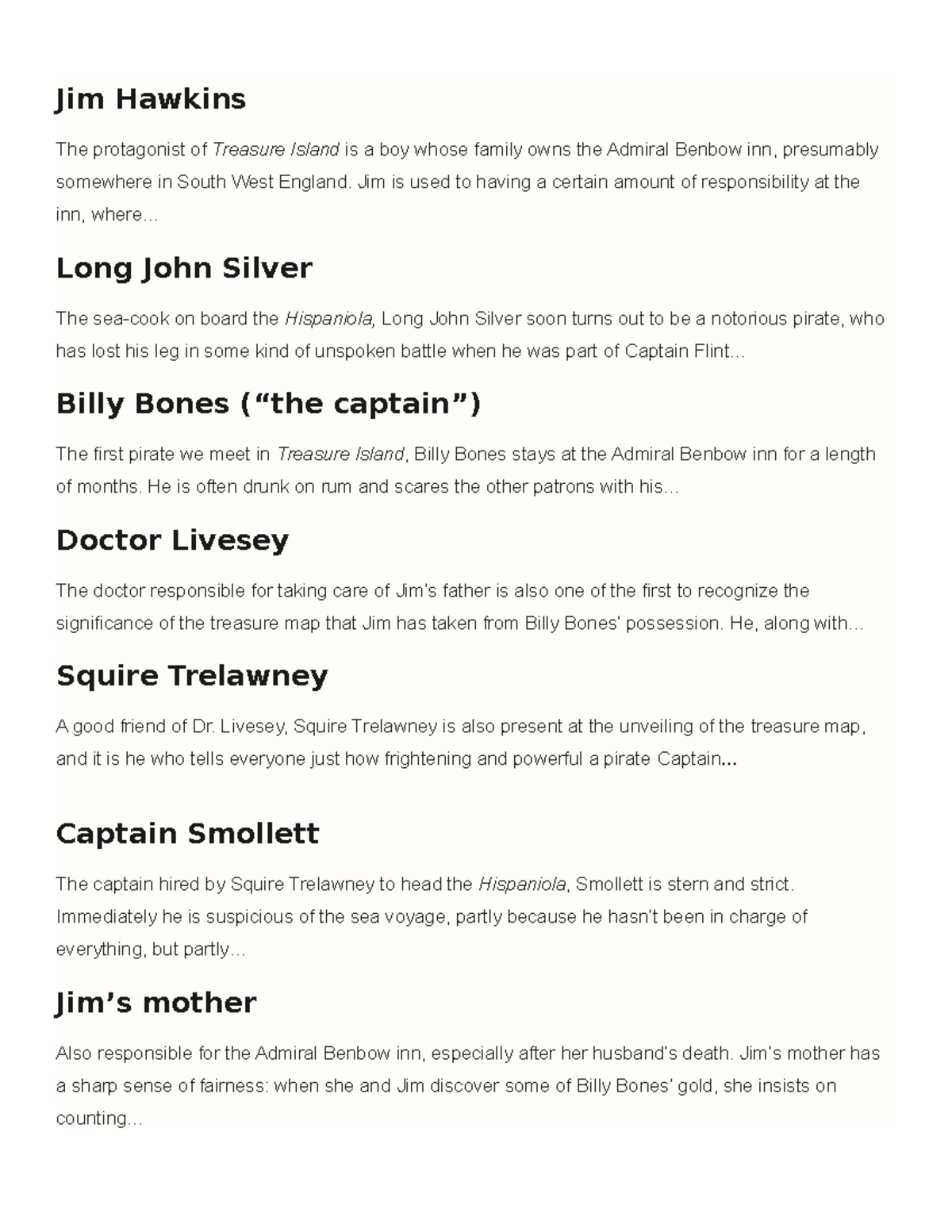 Jim Hawkins - descripcion de personajes treasure island - Jim Hawkins ...