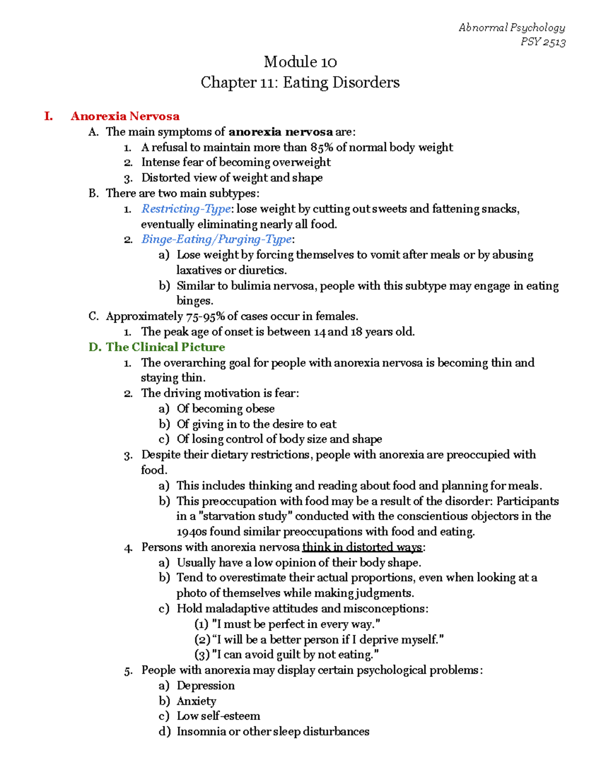 PSY 2513 | Abnormal Psychology | Module 10: Chapter 11: Eating ...