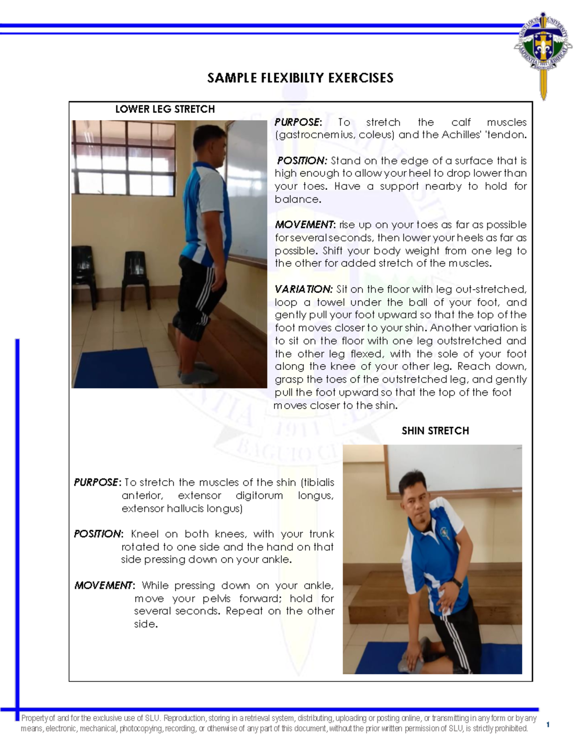 Module 2 UNIT 4 Flexibility Exercises - Property of and for the ...
