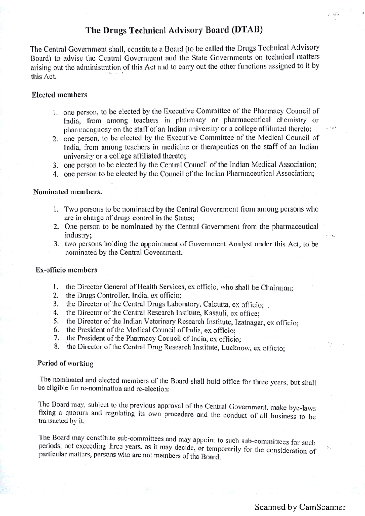 DTAB, DCC, CDL - DTAB, DCC, CDL Notes - Pharmaceutical Jurisprudence ...