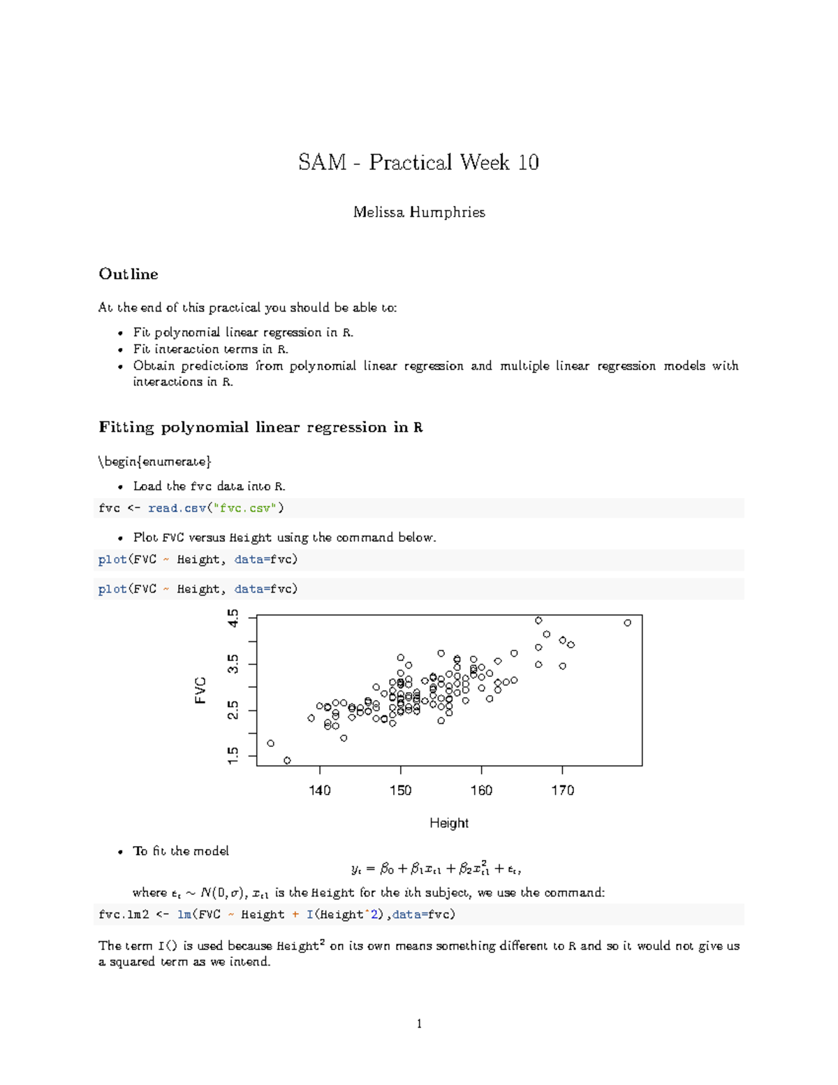 Practical 10 Solutions - SAM - Practical Week 10 Melissa Humphries ...